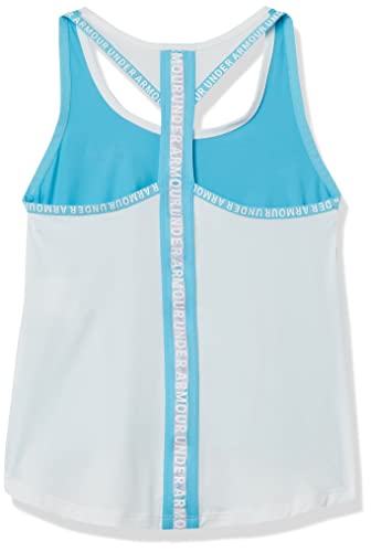 Under Armour Girls' Knockout Tank Top , Fresco Blue (481)/White , Youth X-Large