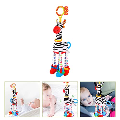 Toddmomy Stuffed Educational Sensory Animals Ster Baby Learning Soft Hanging Toys Toy Bed Pendants Plush Newborn Crib Squeaky Doll Plaything Crinkle Shape Car for Animal Zebra Around