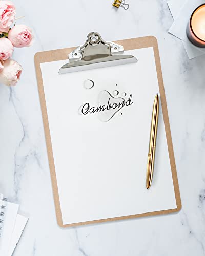 Cambond Ballpoint Pens, Guest Pen Stainless Steel Nice Pens for Guest Book Uniform Christmas Gift - Black Ink (1.0mm Medium Point), 3 Pens with 6 Extra Refills (Gold)
