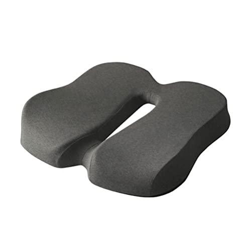 XARONF Seat Cushion Pillow for Office Chair - Memory Foam Tailbone, Sciatica, Lower Back Pain Relief - Contoured Posture Corrector for Car, Wheelchair, Computer and Desk Chair (Color : Dark Gray)