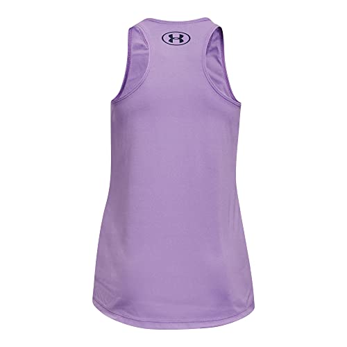 Under Armour Girls' Tech Big Logo Tank , Vivid Lilac (560)/Electro Pink , Youth X-Large