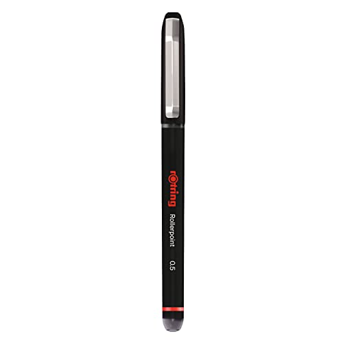 Rotring Rollerball Pen | Needle Point (0.5 mm) Rollerpoint for Precise Writing | Black Ink | 12 Count
