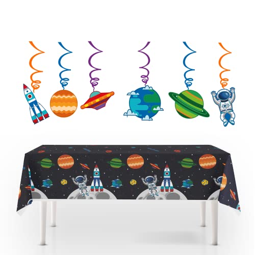 My Greca Space Birthday Party Decorations β (Serves 20) - Space Themed Party Supplies Set - Plates, Cups, Napkins, Cupcake Toppers & Wrappers, Happy Birthday Banner, Table Cover, Balloon Garland Kit