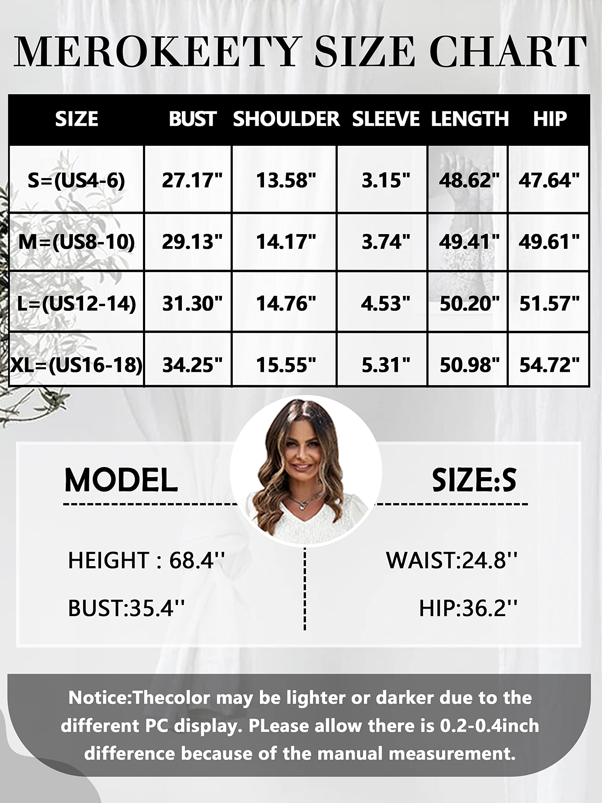 MEROKEETY Women's 2024 Summer Smocked V Neck Tiered Swing Long Midi Dress with Pockets, White, S