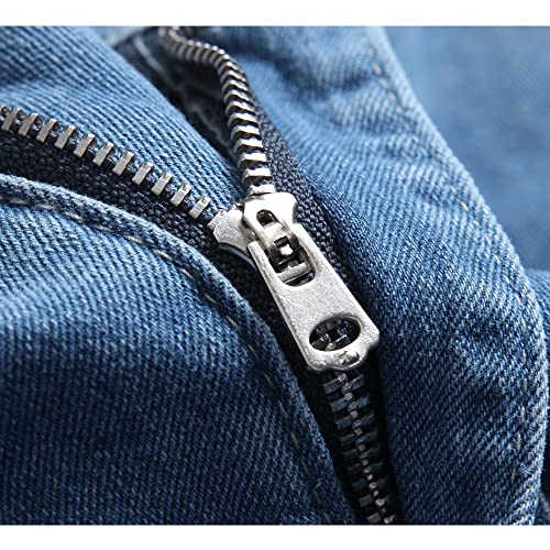 LZLER Men's Stretch Skinny Jeans Multi Pockets Slim Fit Elastic Jeans Comfort Tapered Leg Cargo Pencil Denim Pants(8604LB,38)