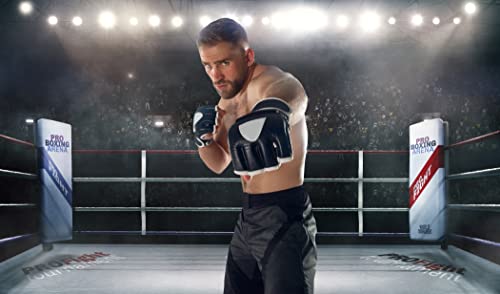 BELECO 7x5ft Fabric Boxing Ring Backdrop Blurred Spectator and Stadium Light MMA Arena Photography Backdrop for Birthday Party Decorations UFC Supplies Baby Shower Photo Background Photo Booth Props