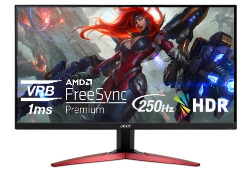Acer Nitro 24.5" Full HD 1920 x 1080 PC Gaming Monitor | Up to 250Hz Refresh |1 x Display Port 1.2 and 2 x HDMI 2.0 Ports | KG251Q Zbiip & Intel Core i5 Core 12400F Desktop Processor 18M, 4.40 GHz
