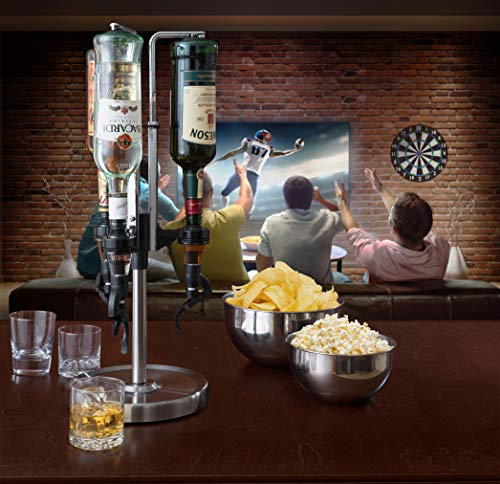 OGGI 3-Bottle Revolving Liquor Dispenser, Stainless Steel
