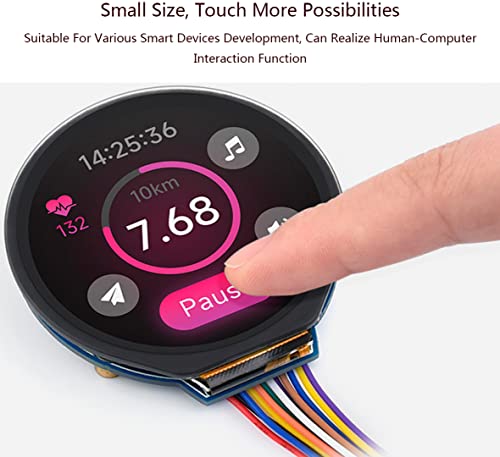 1.28inch Touch Round LCD Module with Touch Panel, 240×240 IPS Capacitive Display Screen, 65K RGB Color, SPI & I2C Port, GC9A01 & CST816S Chip, for Raspberry Pi/Raspberry Pi Pico/Ardu/STM32, etc