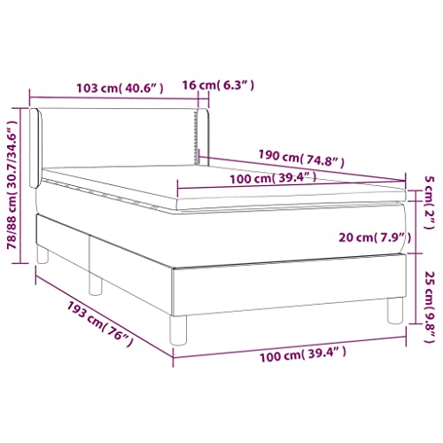 Bed Frames for Bed Room Box Spring Bed with Mattress Black Twin Faux Leather Headboard with Metal