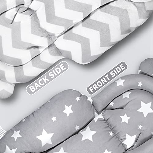 Infant Insert Compatible with 4moms mamaroo & Graco,Include 5 Pcs Strap Pad, Head and Body Support Insert Cushion for Newborn to Toddler,Works for 3 to 5-Point Harness Systems ,Grey