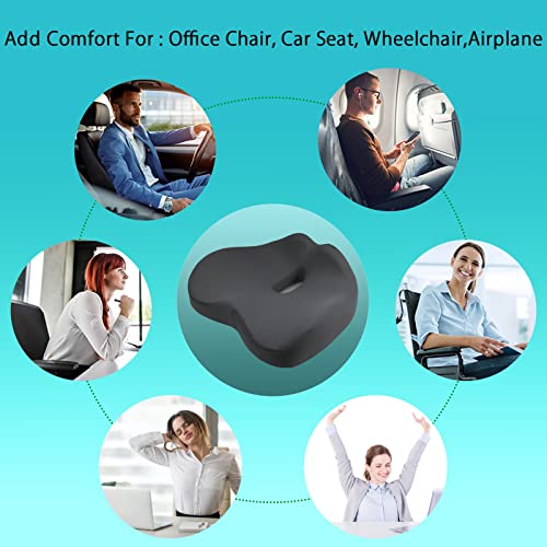 Newsty Pressure Relief Seat Cushion for Long Sitting Hours on Office, Home Chair, Car Memory Foam Office Chair Cushion for Back, Coccyx, Tailbone Pain Relief(Grey)