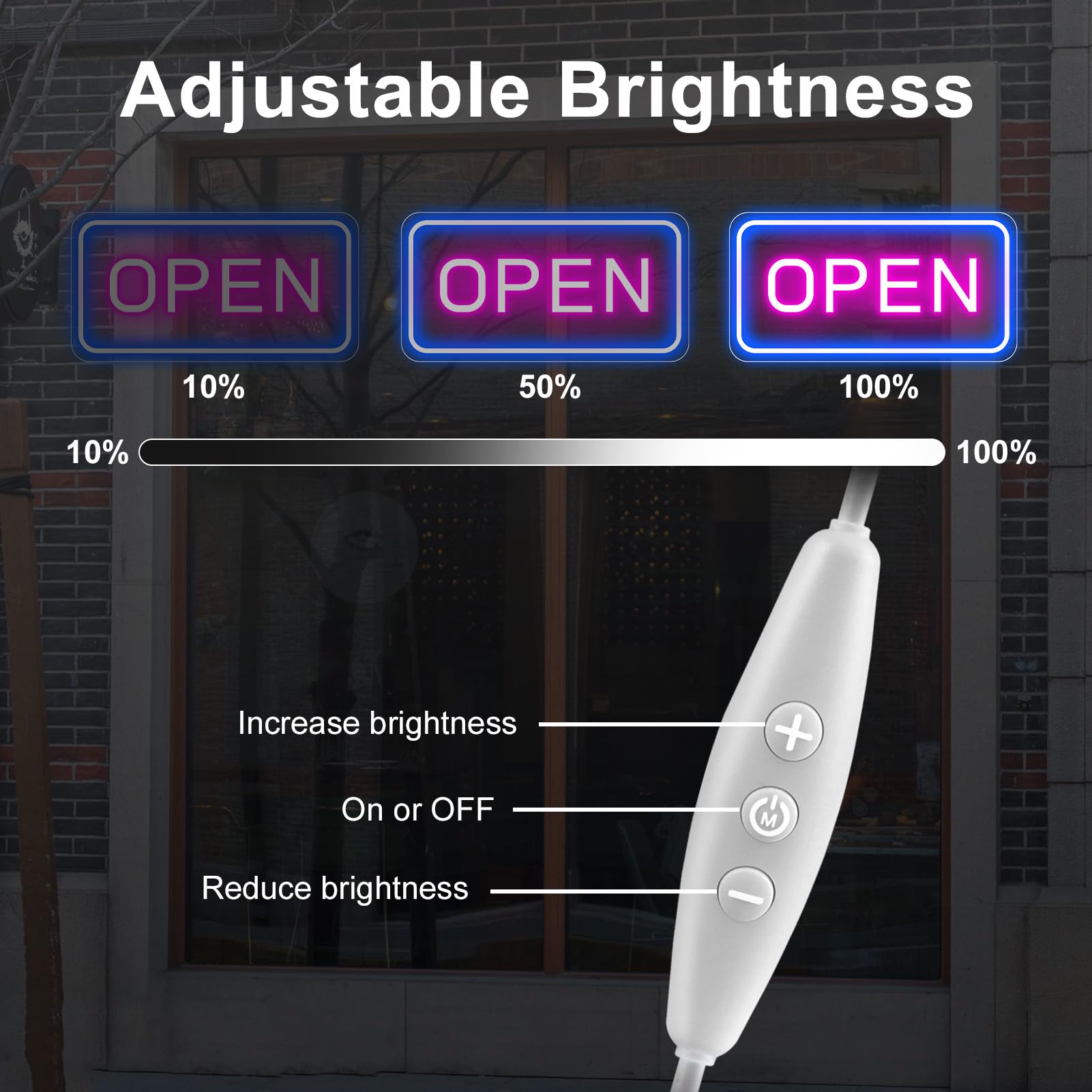VEIOPGAB Neon Open Signs for Business, 16''x 9'' LED Open Sign, Super Bright Open Neon Sign (Blue&Pink), with ON/OFF Switch & Adapter, Neon Light Up Sign for Window Party Wall Bars Coffee Club Hotel