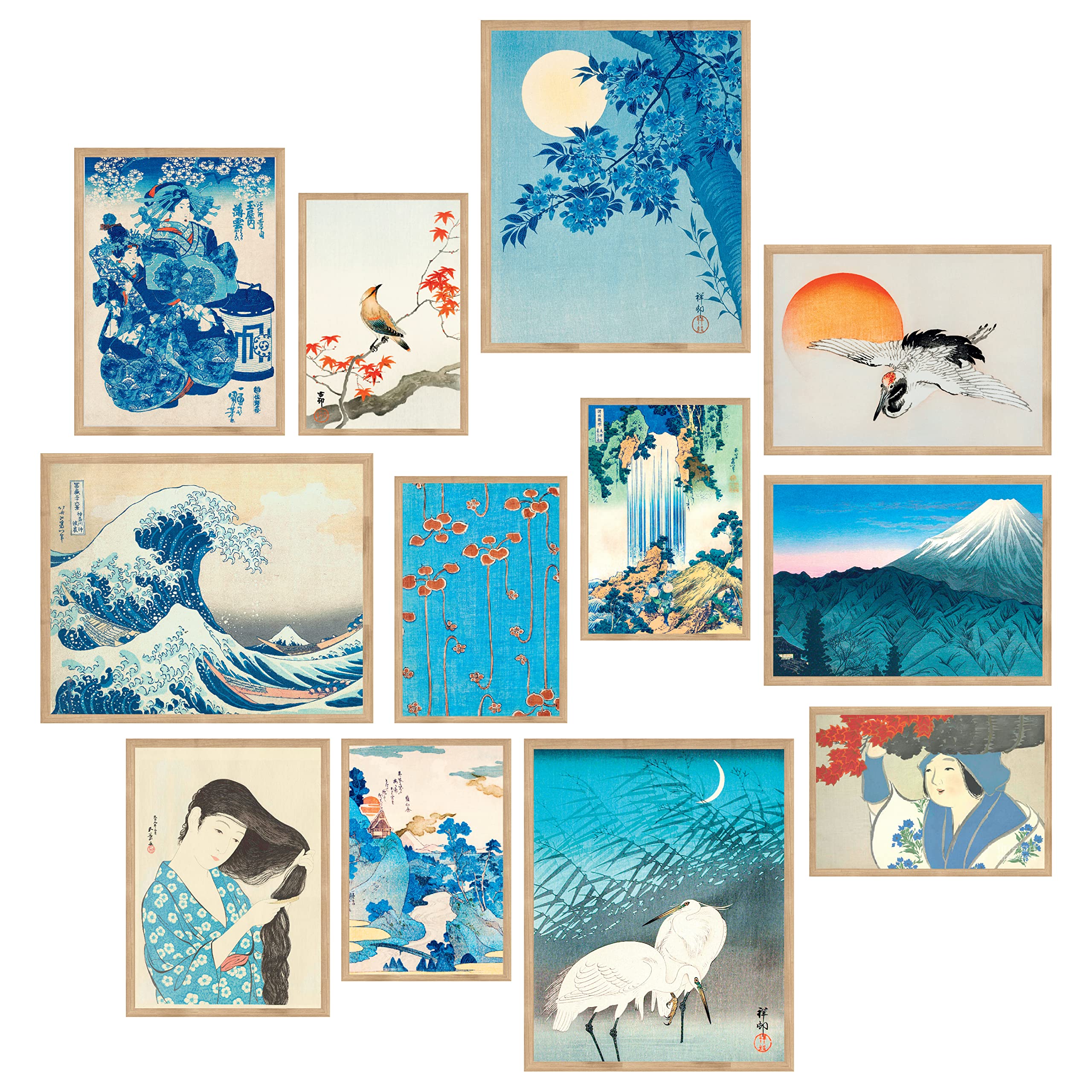 97 Decor Japanese Decor For Bedroom - Japanese Posters For Wall, Japanese Art Wall Decor, Blue Japanese Wall Art Prints, The Great Wave Off Kanagawa Hokusai Paintings Asian Decor For Home (unframed)