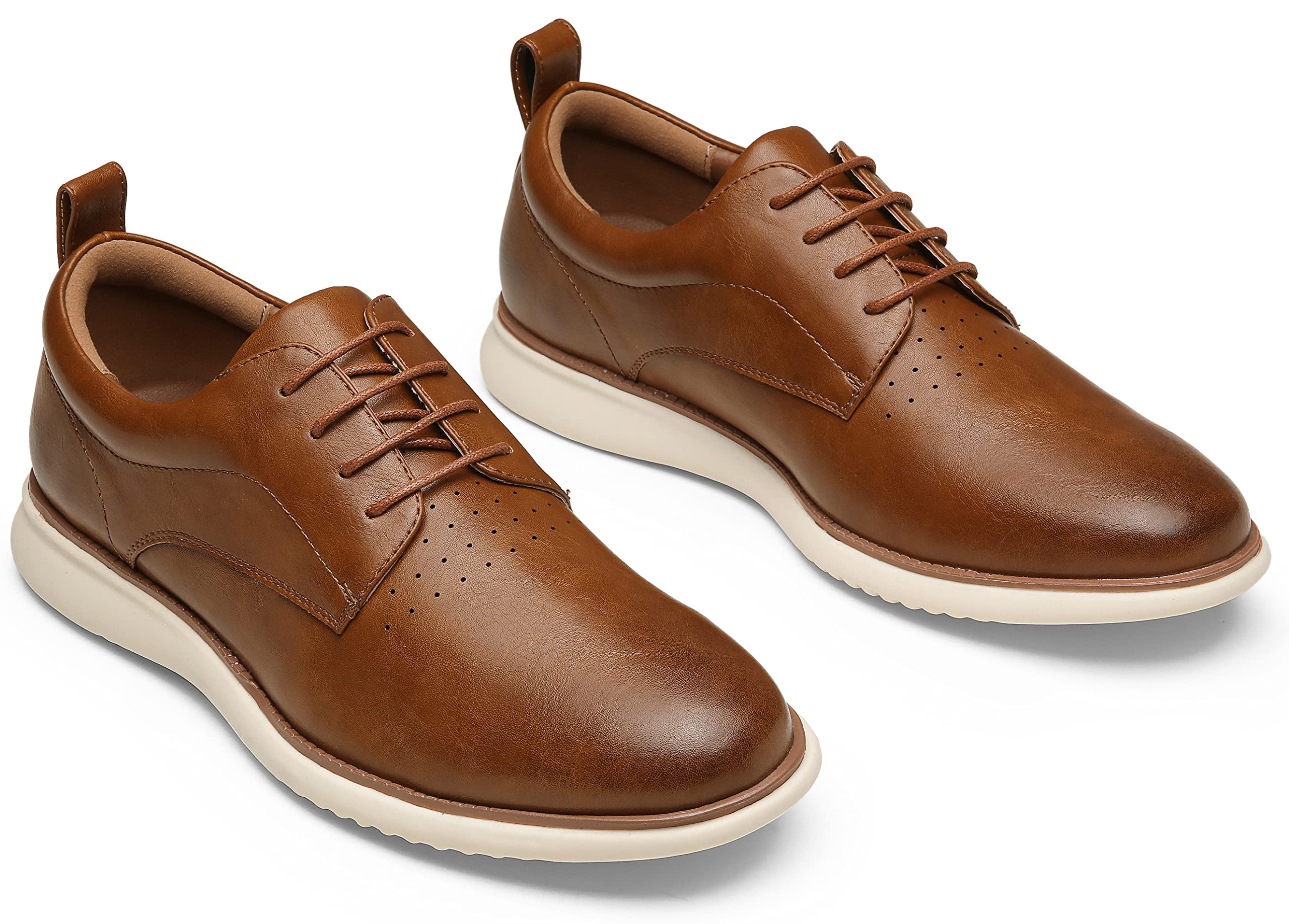 Jousen Men's Brown AMY9006 Dress Shoes, Size 10.5, Oxford, Classic Retro Style, Comfortable and Breathable