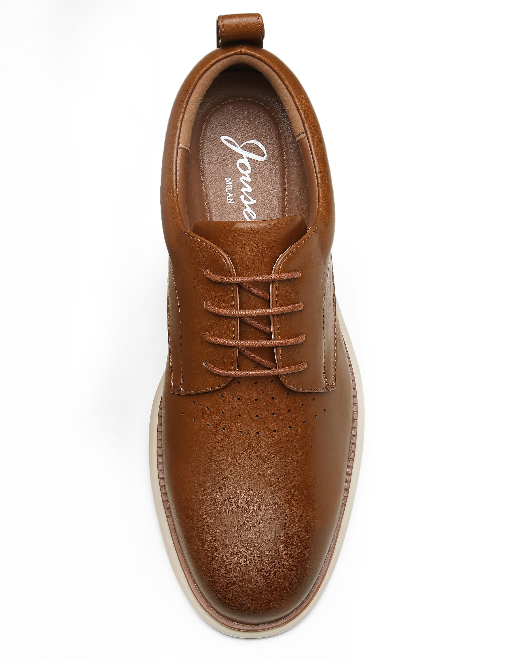 Jousen Men's Brown AMY9006 Dress Shoes, Size 10.5, Oxford, Classic Retro Style, Comfortable and Breathable