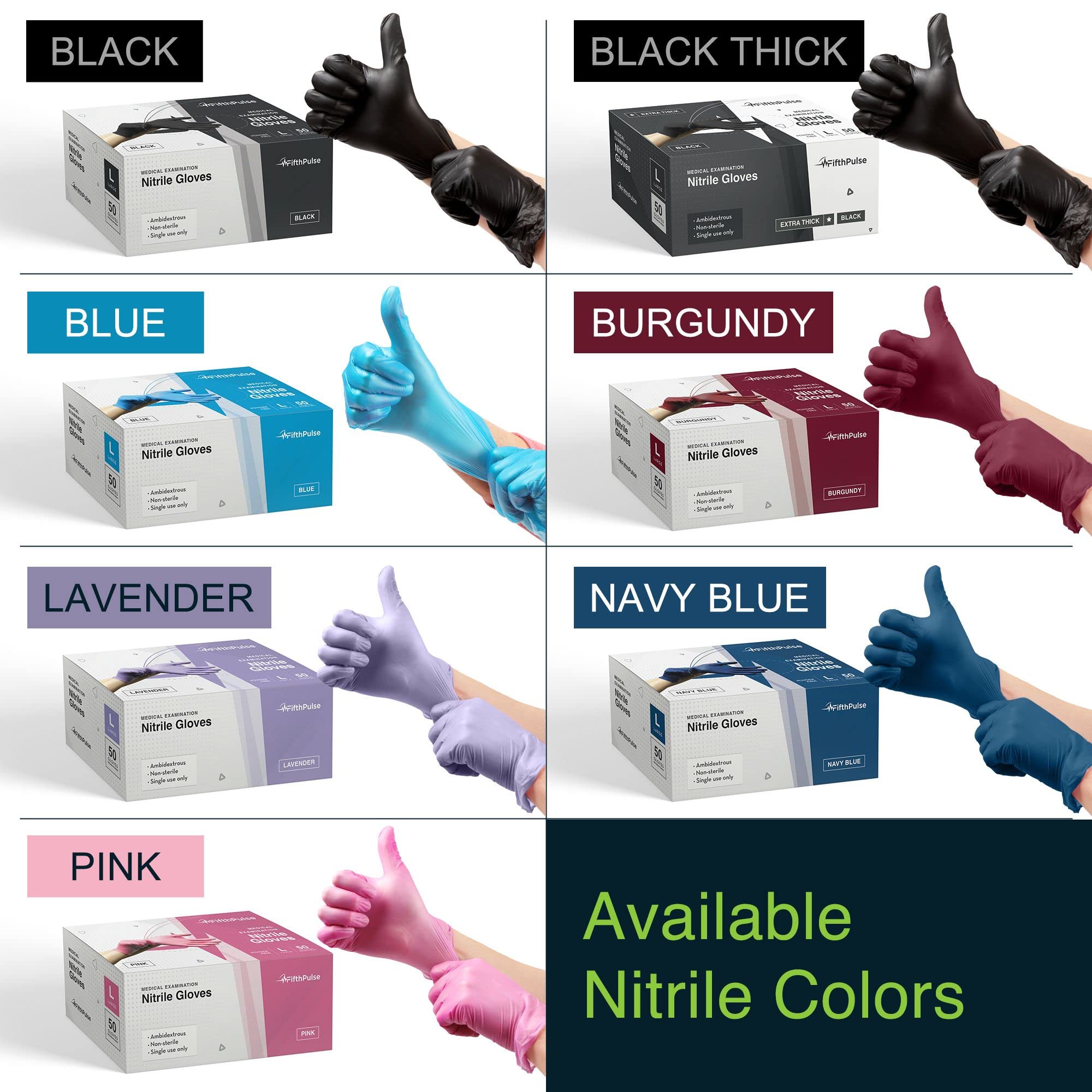 FifthPulse Blue Nitrile Medical Gloves X Small, 100 Count - Surgical Grade Latex Free Disposable Gloves