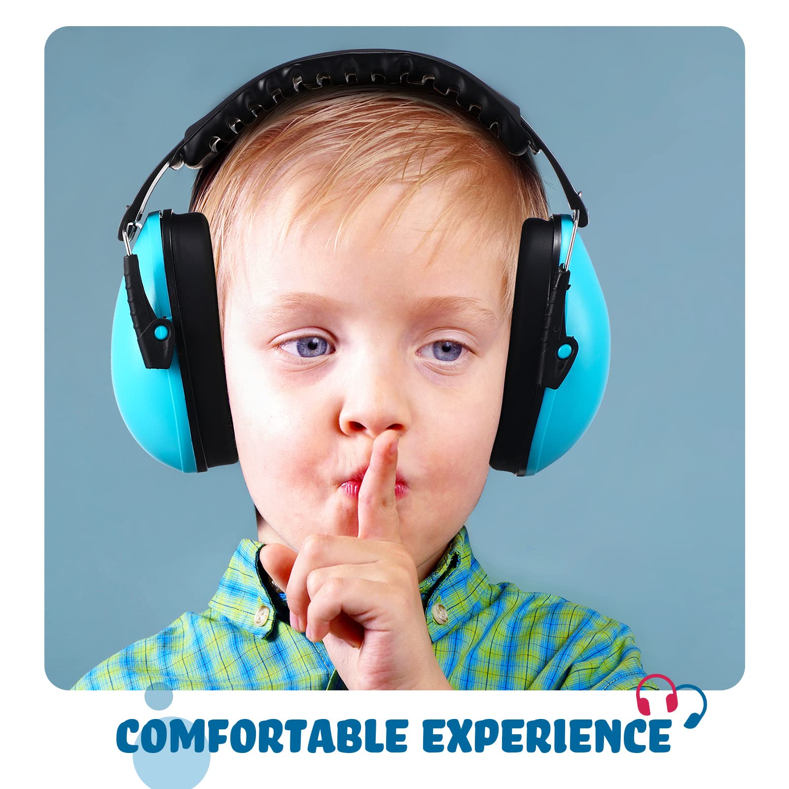Yunsailing 4 Pack Kids Earmuffs Noise Canceling Reduction 26dB Adjustable Ear Protection Headphones (Pink,Blue)