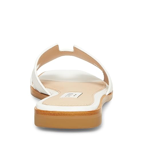 Steve Madden Women's Hadyn Sandal, White Leather, 8.5