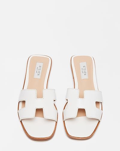 Steve Madden Women's Hadyn Sandal, White Leather, 8.5