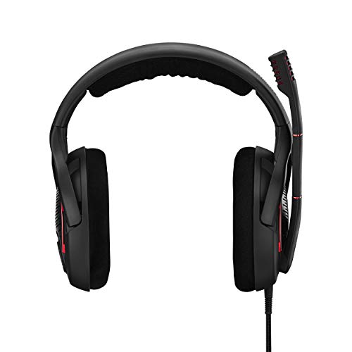 EPOS I Sennheiser GAME ONE Gaming Headset, Open Acoustic, Noise-canceling mic, Flip-To-Mute, XXL plush velvet ear pads, compatible with PC, Mac, Xbox One, PS4, Nintendo Switch, and Smartphone - Black.