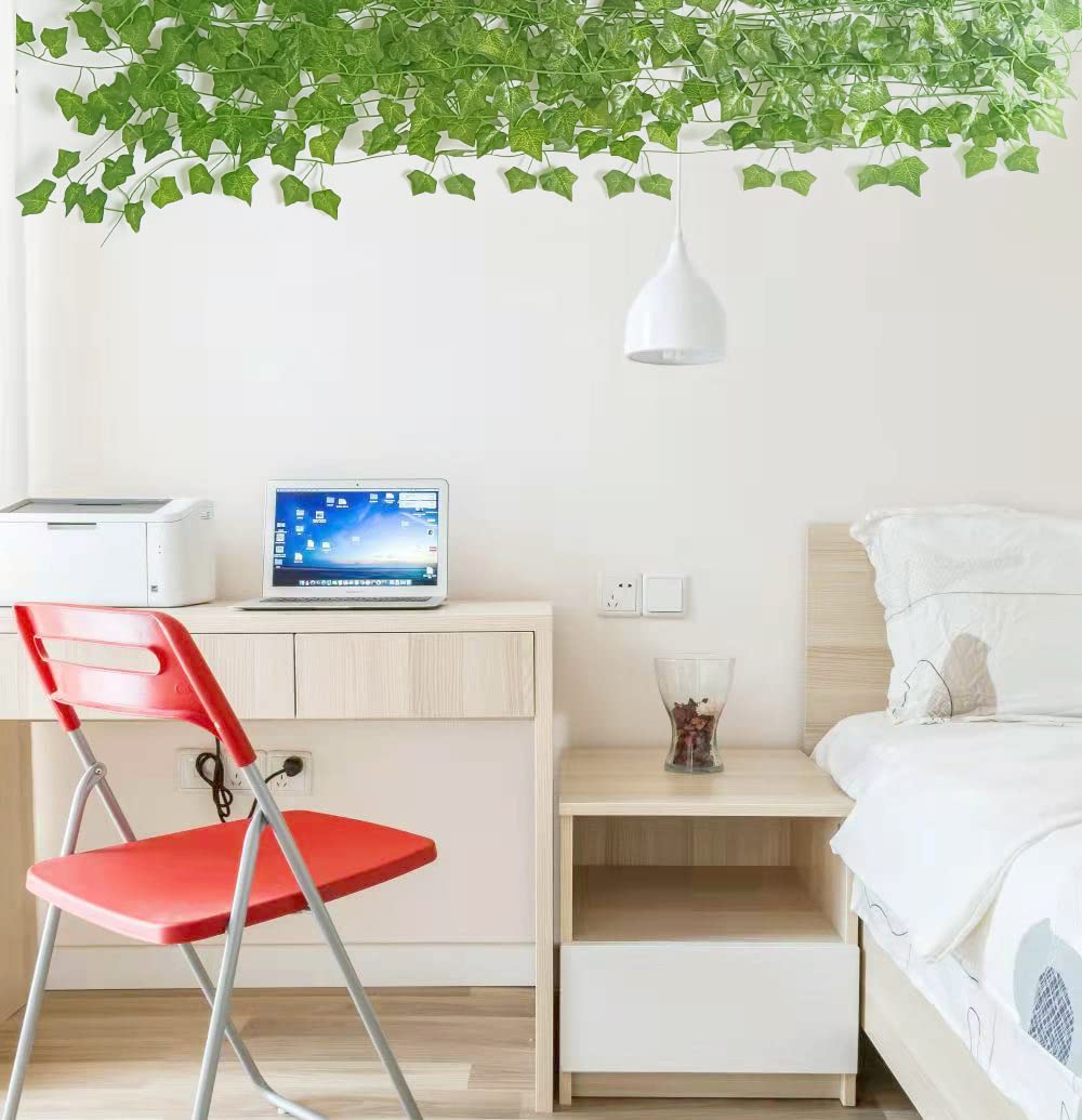 YAHUAA 12 Pack 84 Feet Fake Ivy Leaves Vines Artificial Garland Greenery Hanging Plants for Bedroom Decor Aesthetic, Party Wedding Wall, Halloween, Christmas