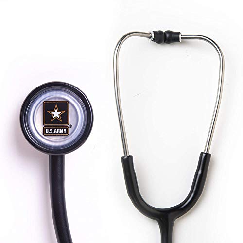 U.S. Army Stethoscope, OEM Classic Single Head Cardiology for Medical and Clinical Use - 27 inch (Black)