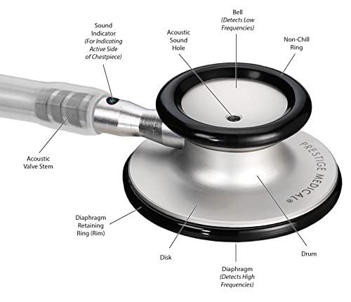 Prestige Medical Clinical Lite Stethoscope, Stealth, 3.8 Ounce