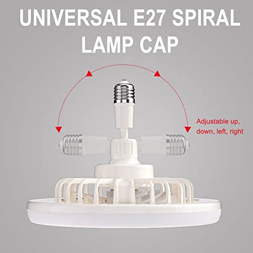 E27 Fan Light, Ceiling Fan with Lights, Enclosed Low Profile Fan Lights LED Dimmable with Light Kit Lamp, Modern Indoor Flush Mount Ceiling Fan for Living Room Bedroom, E27 Socket Easy to Install #B