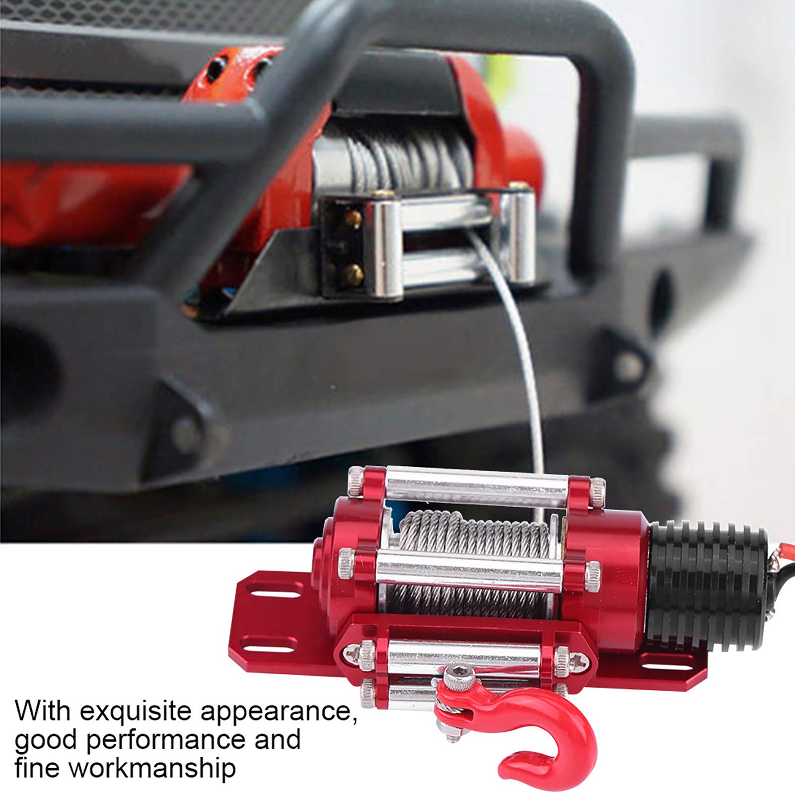 RC Car Winch,1/10 Scale Rc Car Metal Winch with Remote Controller for Scx10 D90 HPI 1/10 Rc Crawler Car.