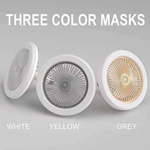 E27 Fan Light, Ceiling Fan with Lights, Enclosed Low Profile Fan Lights LED Dimmable with Light Kit Lamp, Modern Indoor Flush Mount Ceiling Fan for Living Room Bedroom, E27 Socket Easy to Install #B