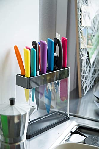 Kuhn Rikon Vision Transparent Storage Block for Knives and Scissors, 8.5 x 3 x 8.5 inches, Rectangular