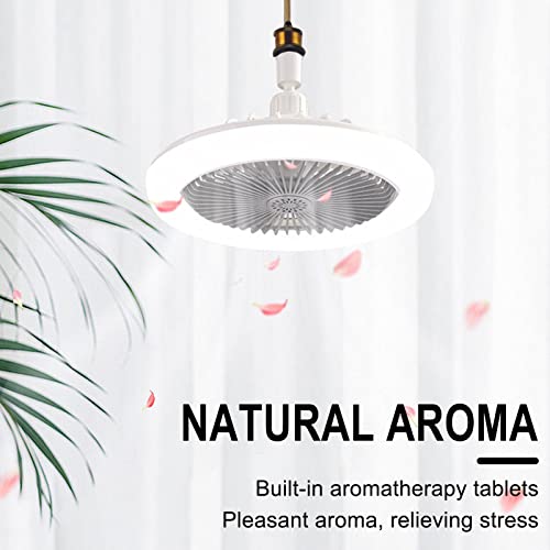E27 Fan Light, Ceiling Fan with Lights, Enclosed Low Profile Fan Lights LED Dimmable with Light Kit Lamp, Modern Indoor Flush Mount Ceiling Fan for Living Room Bedroom, E27 Socket Easy to Install #B