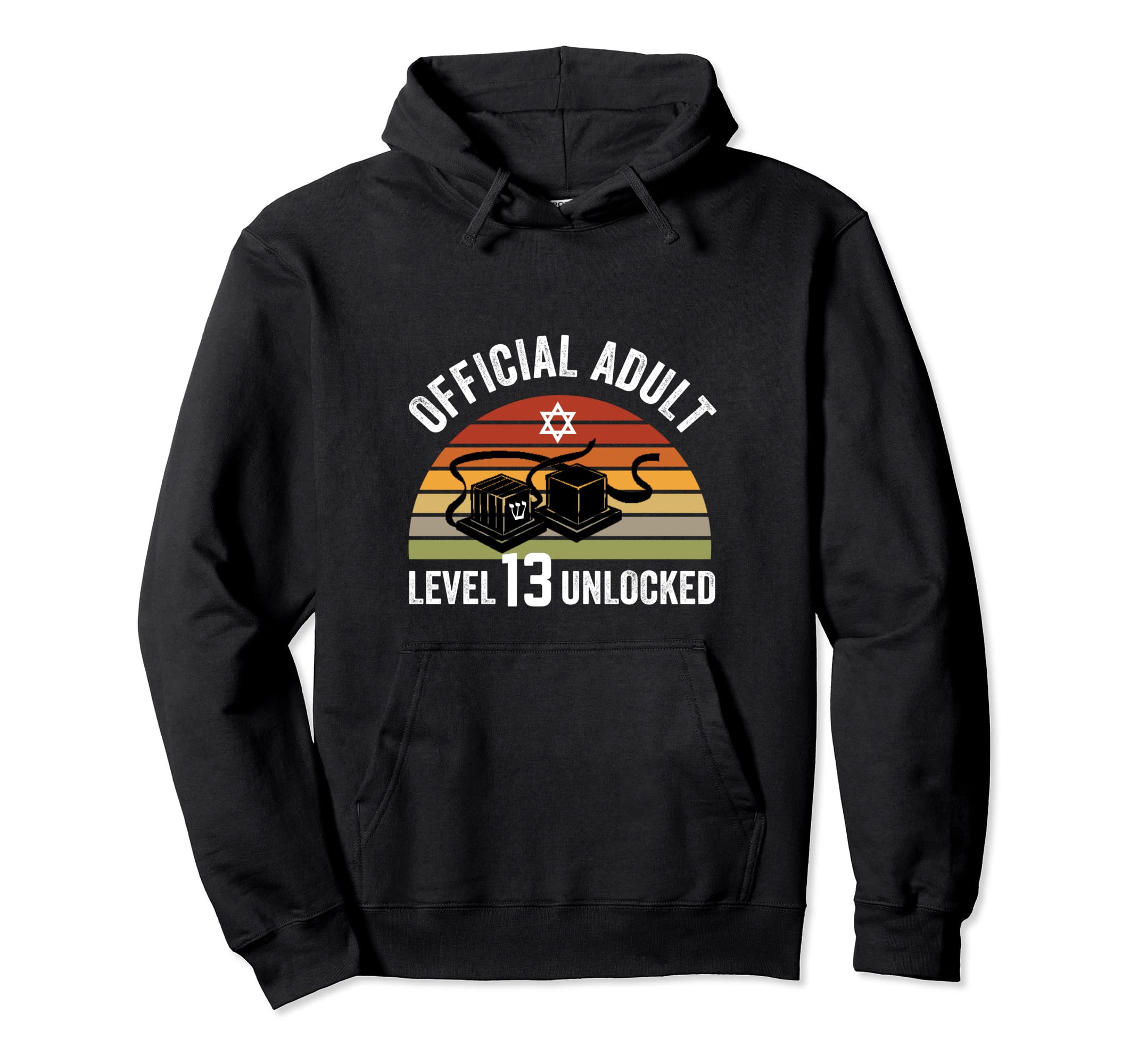 Level 13 Unlocked Official Adult 13th Jewish Bar Mitzvah Boy Pullover Hoodie