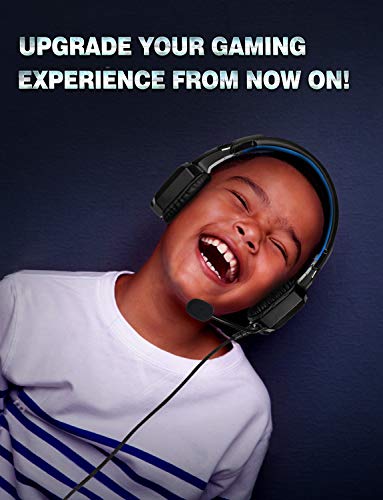 GIZORI Gaming Headset, Xbox Headset, Gaming Headphones with Microphone Surround Sound, Noise Canceling with Mic & LED Light, Compatible with PC PS5, PS4, PS2, Xbox Series, Sega Dreamcast, Laptop, Blue