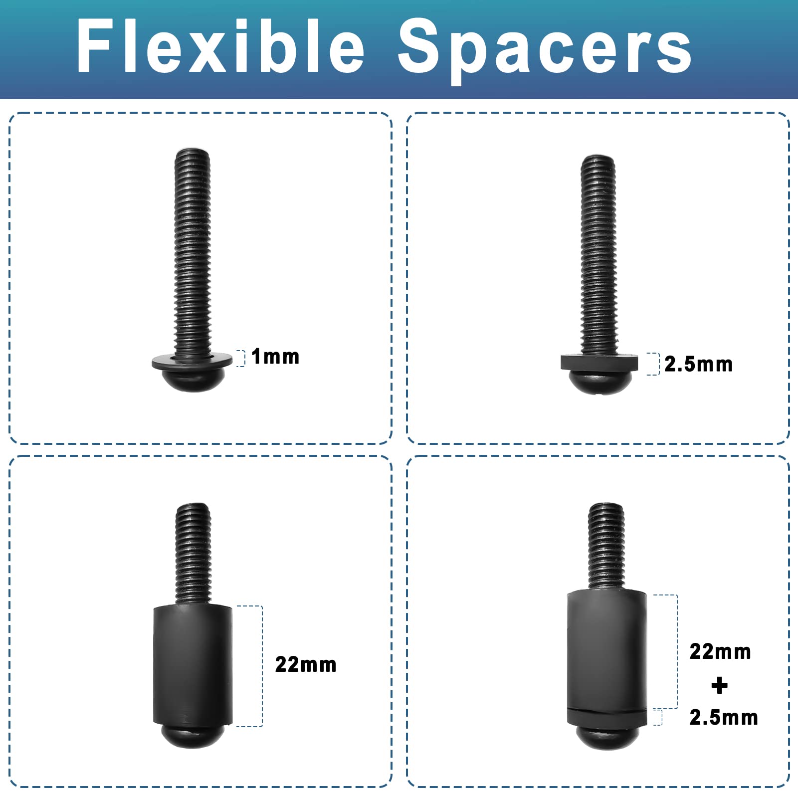 Samsung LG Vizio TV Mount Screws Kit with Remote Holder, Includes M4 M5 M6 M8 Screws, Washers, Spacers for Wall Mounting up to 80 in