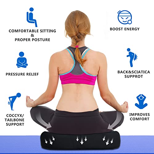 beobeu G2 Seat Cushion Memory Foam Seat Pad Coccyx Pillow for Office Gaming Dinning Chairs Car Seat Cushions Wheelchairs 18x16in (Soft)