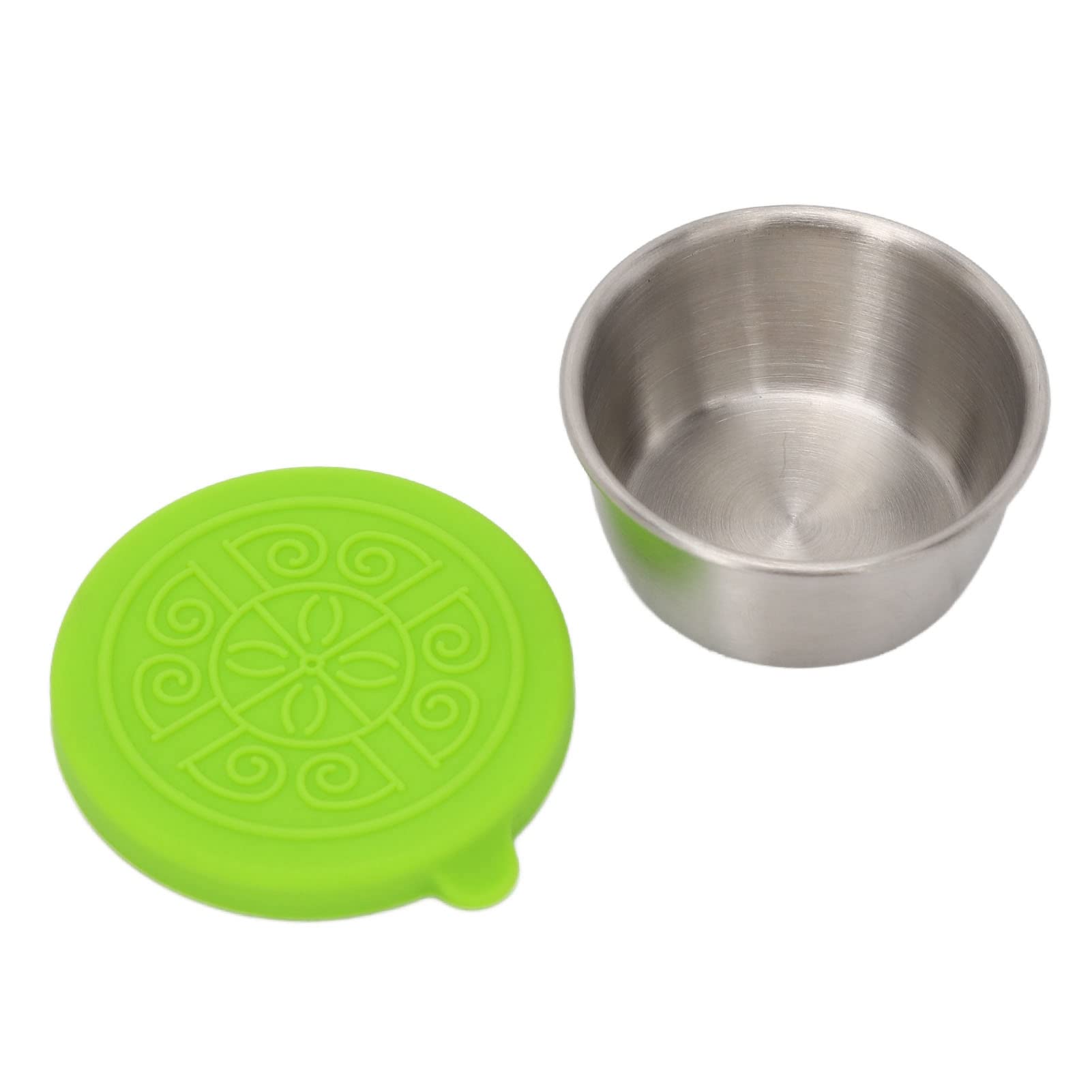 50ml Leak Proof Container, Storage Container, Beauty Salon Essential Oil Cup Portable Stainless Steel Condiment Salad Dressing Container with Lid (Green)