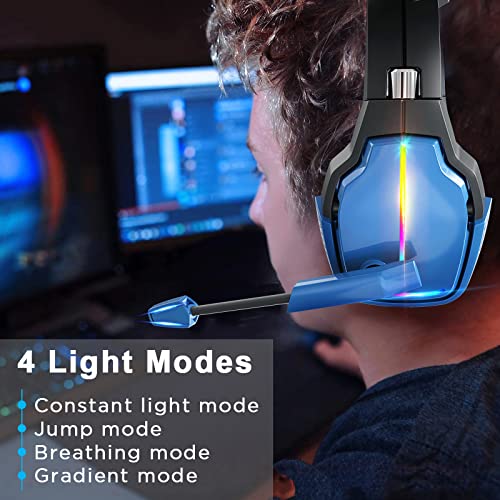 CamDive Gaming Headset for PS4 PS5 PC Xbox One, 3D Stereo Sound PS5 Headset, Noise-Cancelling Over Ear Gaming Headphones with Mic for Switch Laptop Mobile⦠(Blue)
