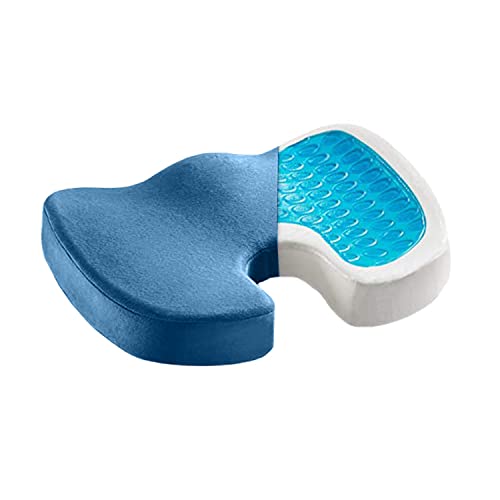 Coblem Seat Cushion for Office Chair,Gel Enhanced Seat Cushion,Office Chair Cushions Butt Pillow for Long Sitting, Memory Foam Chair Pad for Back, Coccyx, Tailbone Pain Relief (Blue)