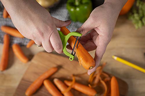 Kuhn Rikon Original Swiss Peeler Set, 4-Inch, Set of 3, Translucent Red/Green/Yellow