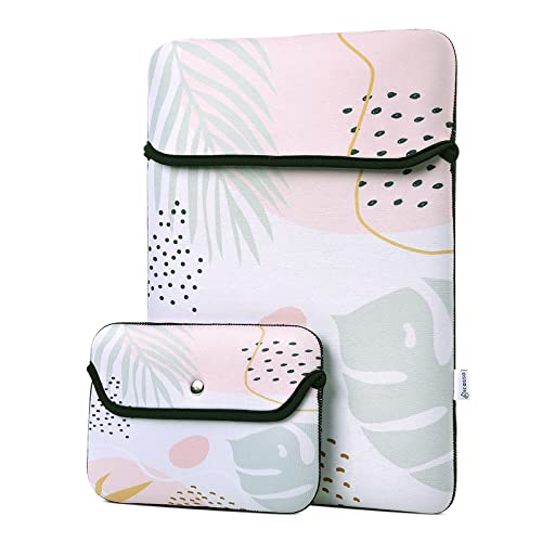 iCasso Laptop Sleeve for MacBook Air/Pro 13 inch,Waterproof Shock Resistant Notebook Protective Bag Carrying Case,Neoprene Bag with Small Case-Molandi