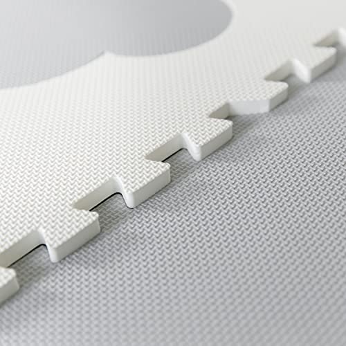 Baby Play Mat Tiles - 61" x 61" Extra Large, Non Toxic Foam Baby Floor Mat - Grey & White Interlocking Playroom & Nursery Playmat - Safe & Protective for Infants & Toddlers (Grey)
