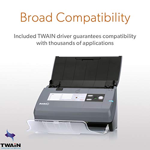 Ambir ImageScan Pro 820ix 20ppm High-Speed ADF Scanner for Windows PC and Mac