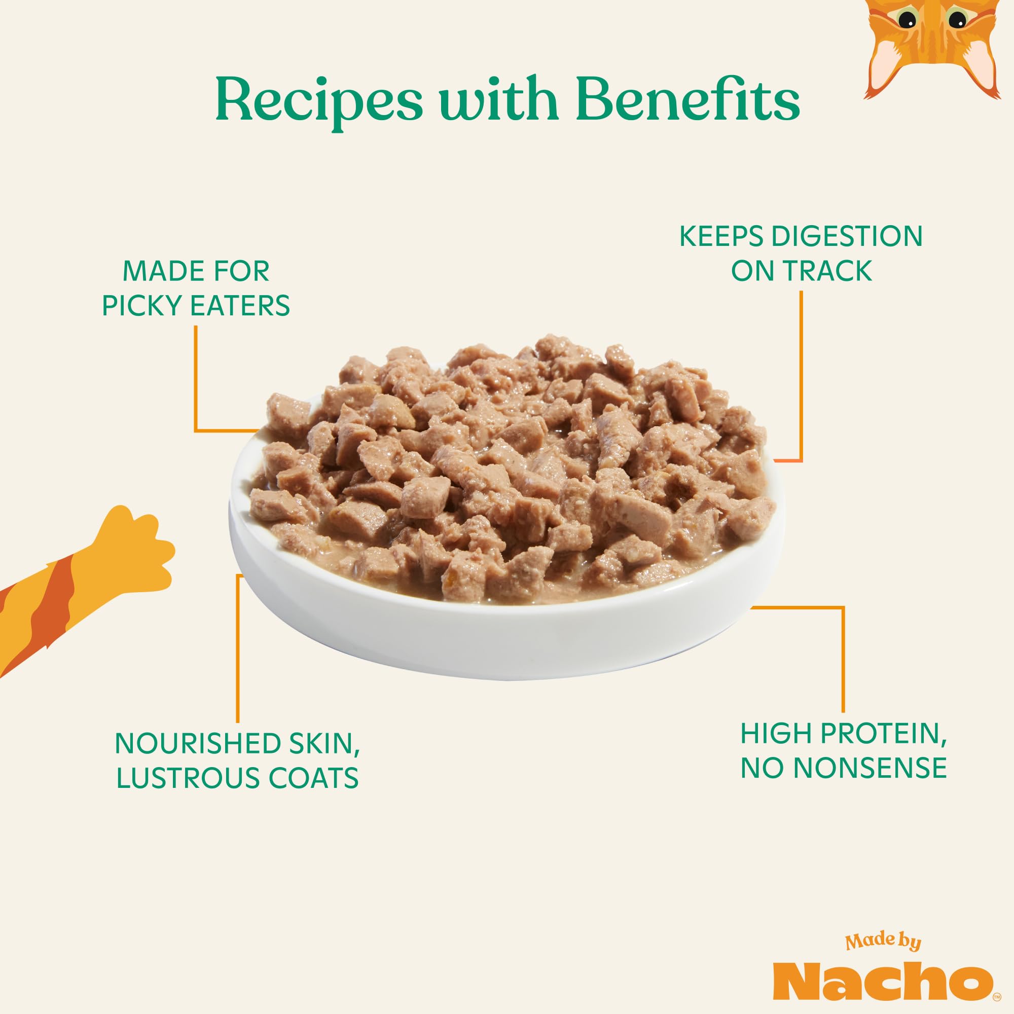 Made by Nacho Premium Minced Wet Cat Food with Hydrating Bone Broth 3.0oz (24 Packs) (Cage-Free Chicken and Wild-Caught Herring)