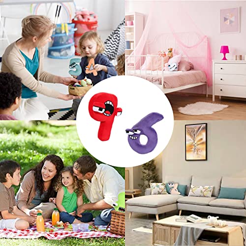 10pcs Number Plush Lore Toys, Alphabet Plush Lore Animal Toys, Fun Alphabet Stuffed Lore Plush Figure,Suitable for Gift Giving Fans