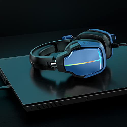 Tatybo Gaming Headset for PS4 PS5 Xbox One PC Switch Mobile with Noise Canceling Mic, Gaming Headphones with Deep Bass Stereo Sound