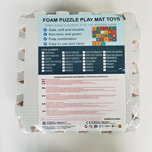 qqpp EVA Rubber 18 Tiles Interlocking Puzzle Foam Floor Mats - Baby Play Mat for Playing | Exercise Mat for Home Workout. White, Gray. QC-ALb18N