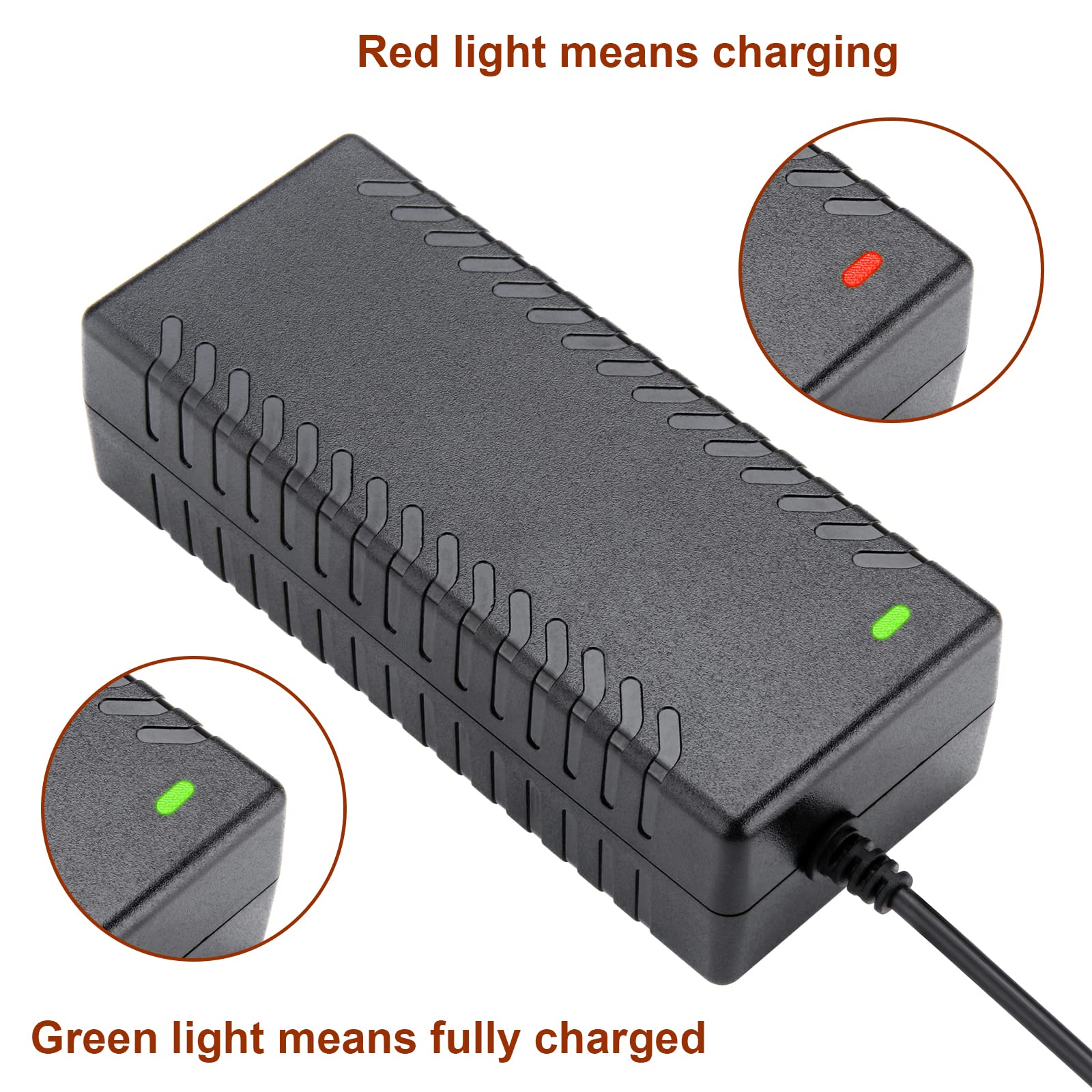 Cupinyo Upgraded 42V Charger 1 Prong Fast 2A for 36V Lithium Ebike Escooter, Compatible with 36 Volt gotrax Electric Bike Scooter Charger