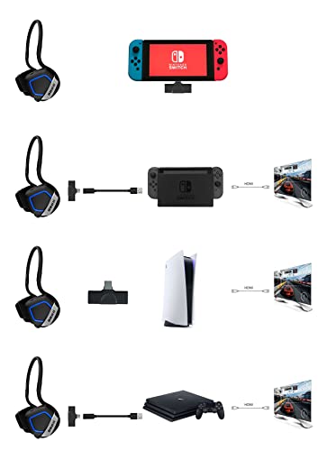 HUHD Wireless Gaming Headset for Switch 2.4G Wireless Gaming Headphones Switch,PC,PS4,PS5 with Adjustable Noise-Canceling Boom Microphone